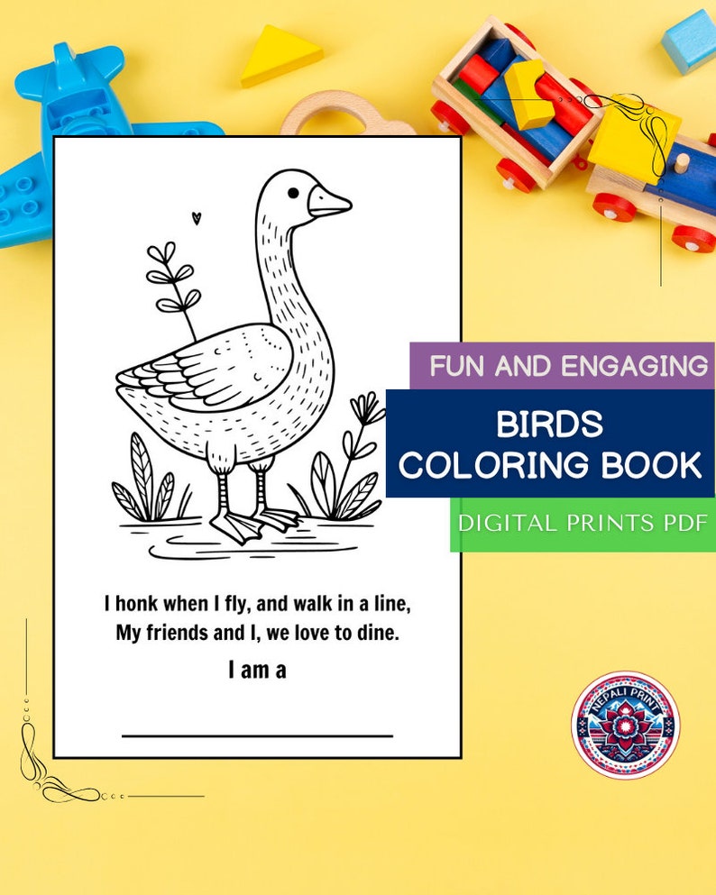 Printable Birds Coloring Book, Kids Learning, Coloring Pages for Kids ...
