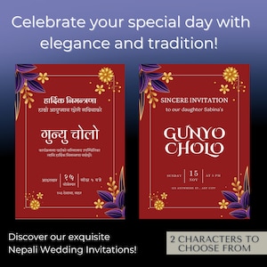 Gunyo Cholo Nepali and English Invitation Card, Digital Video ...