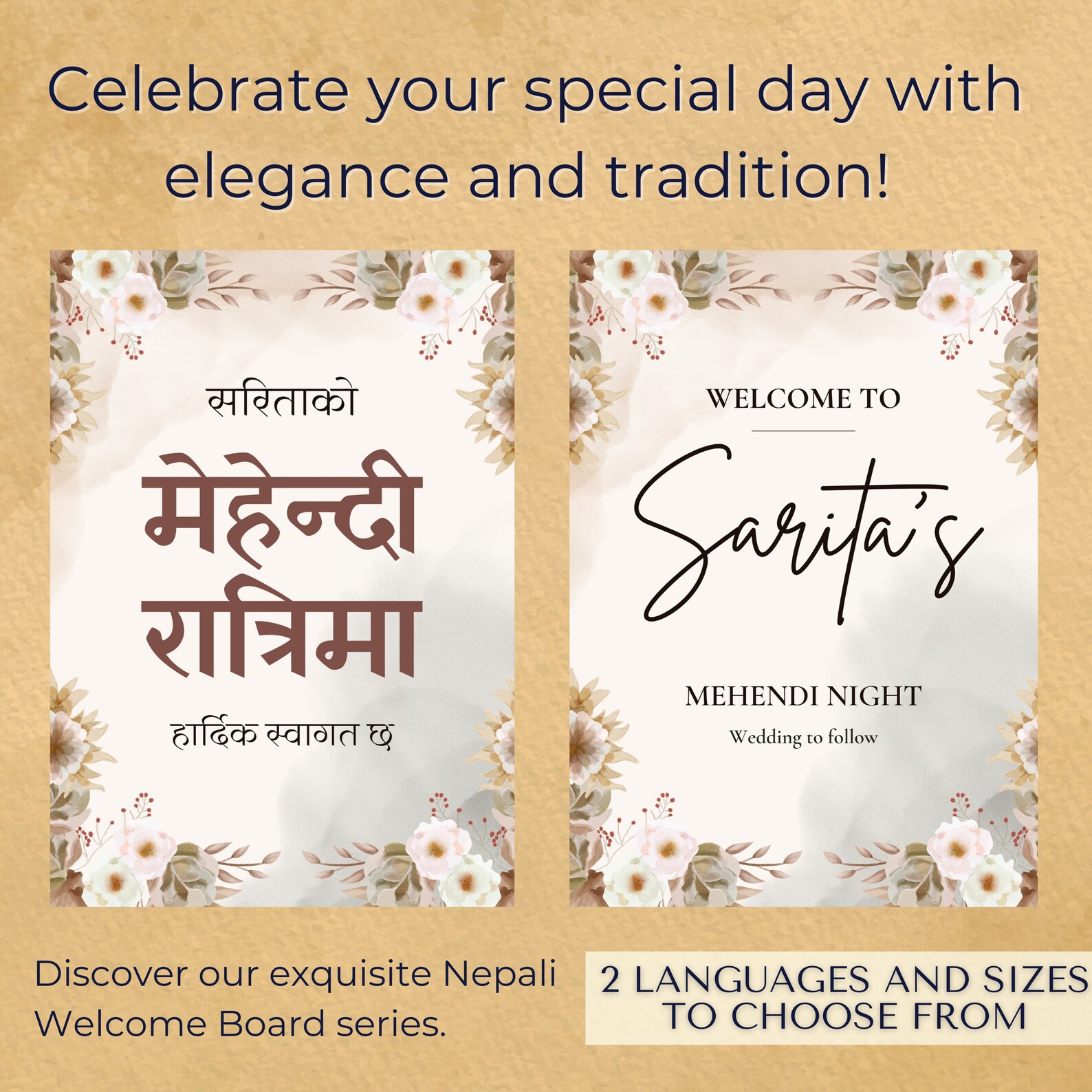 Personalized Mehendi Welcome Board: Nepali Wedding Decor - Etsy