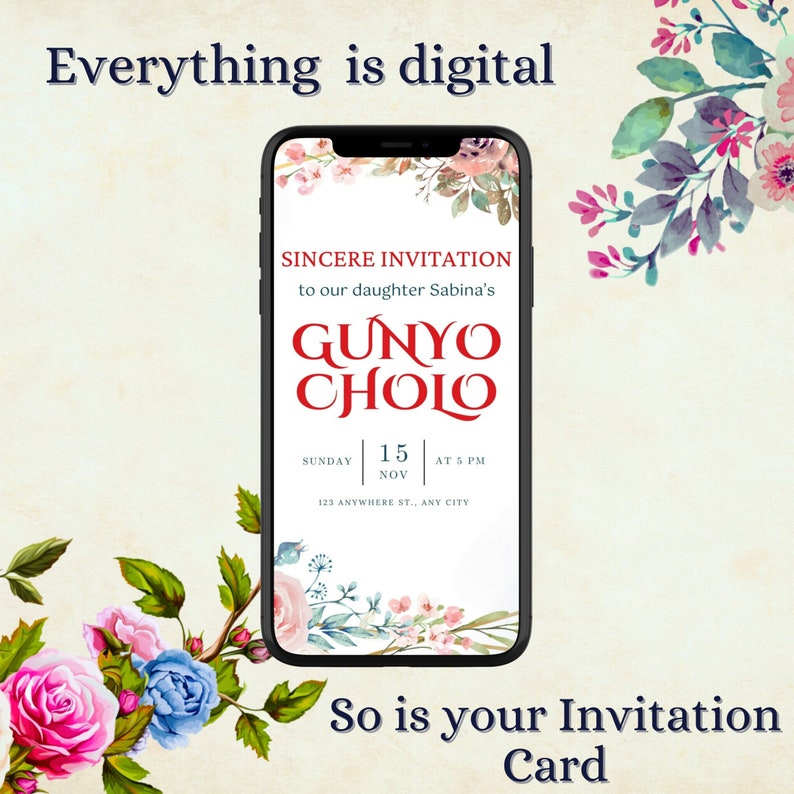 Gunyo Cholo Nepali and English Invitation Card, Digital Video ...