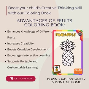 Printable Fruit Coloring Book, Kids Learning, Coloring Pages for Kids ...