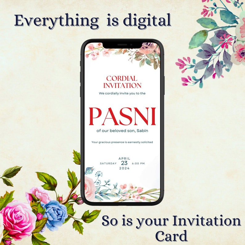 Nepali Pasni Invitation Card: Customizable Rice Feeding Ceremony ...