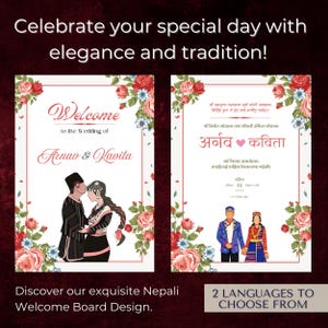 Printable Ethnic Nepali and English Wedding Board, Customizable Self ...