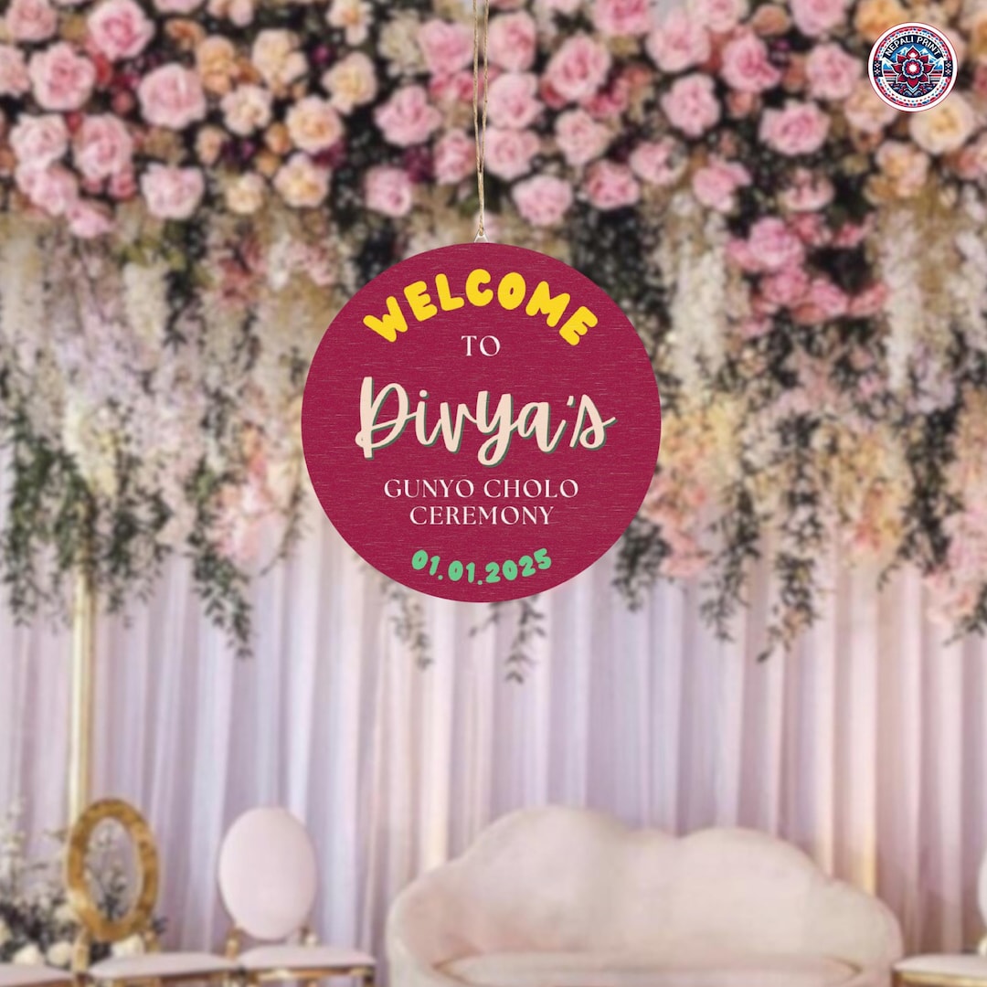 Nepali Gunyo Cholo Wooden Signs, Gunyo Chola Welcome Board, Custom Wood ...