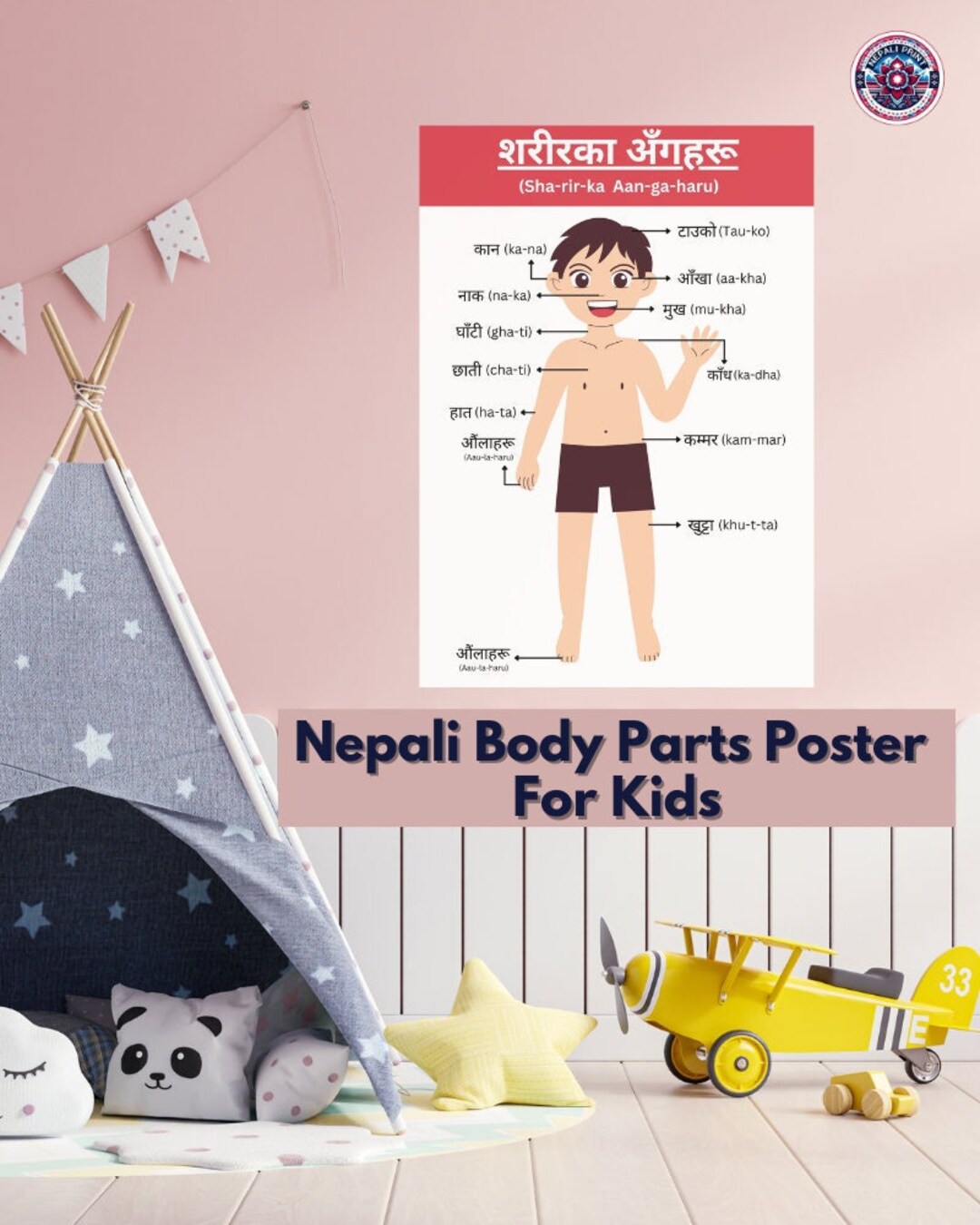 Nepali Body Organs Poster: Educational Kids Wall Art (digital Download ...