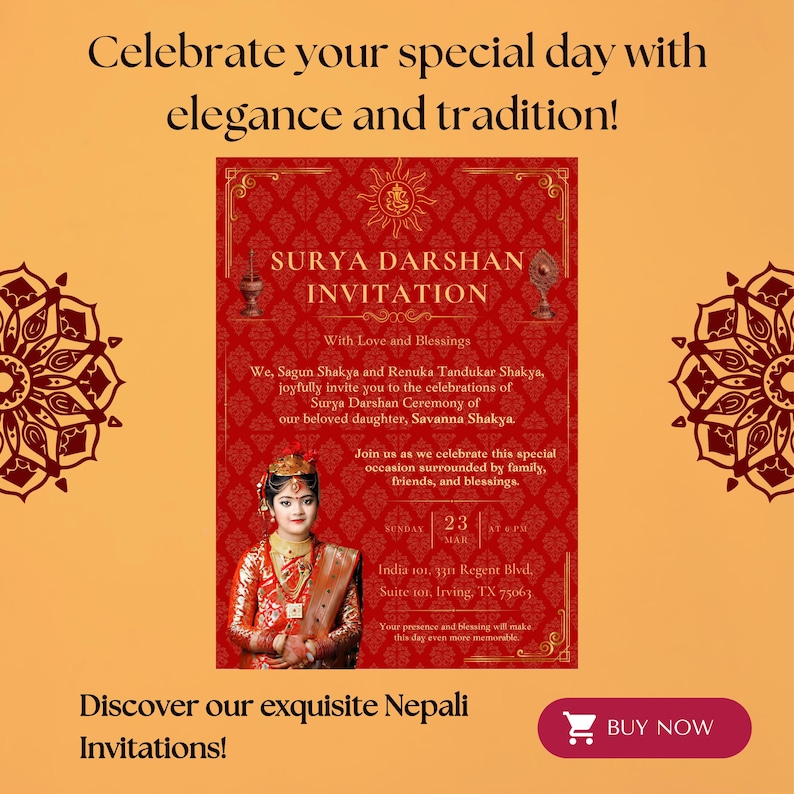 Nepali Surya Darshan Digital Invitation Card, Nepali Ceremony ...