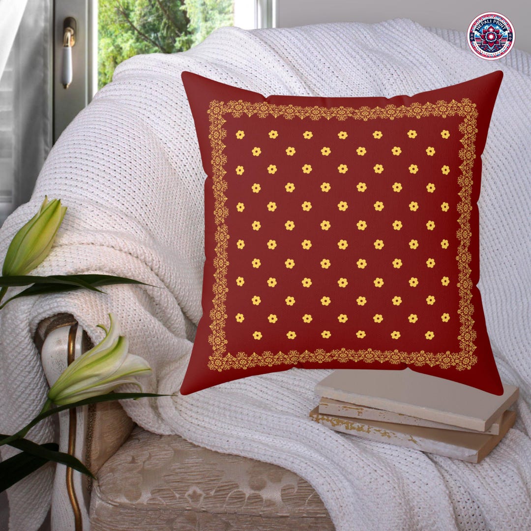 Nepali Ceremony Themed Floral Pillow, Nepali Ceremony, Nepali Cushion ...