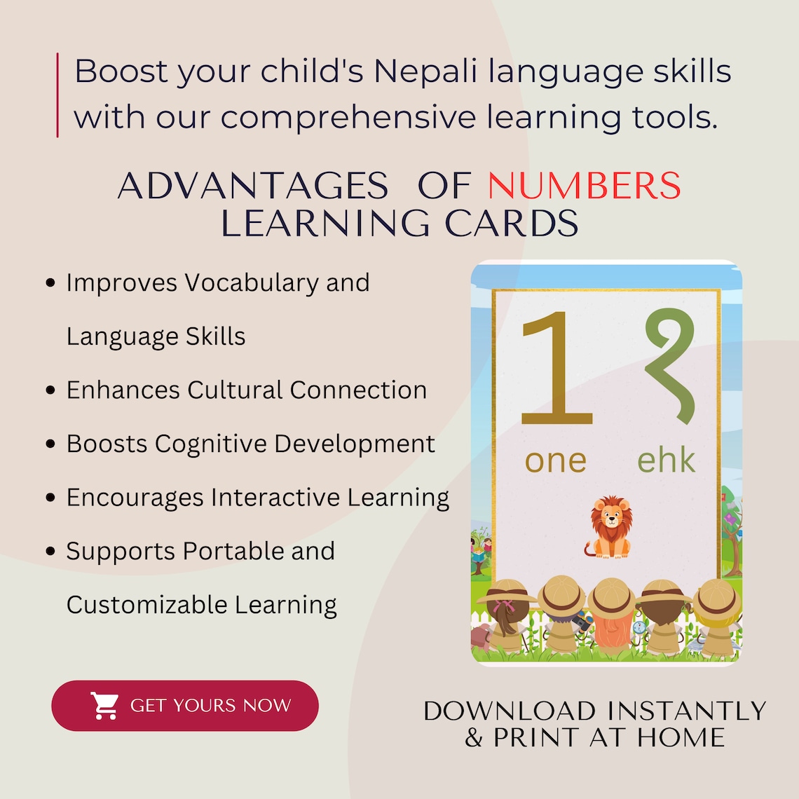 Nepali Number Flashcard for Kids, Digital Download, Educational ...