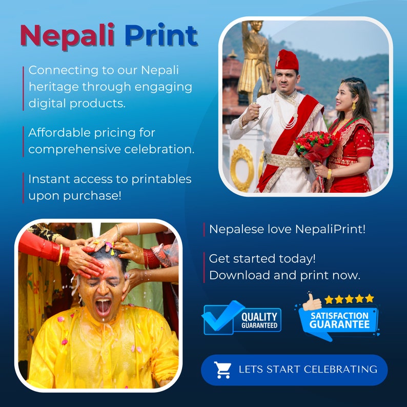 Printable Nepali and English Wedding Board, Choose Your Clipart ...