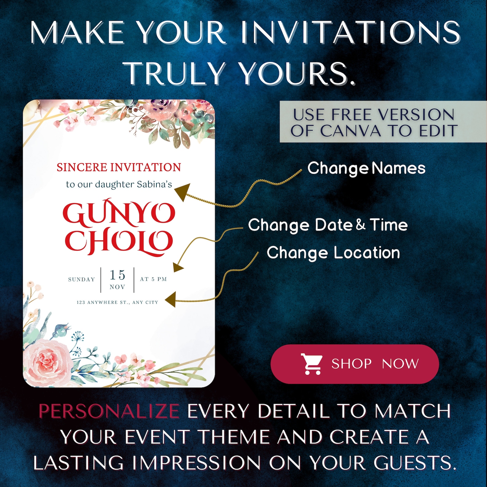 Gunyo Cholo Nepali and English Invitation Card, Digital Video ...