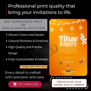 Digital Tihar Party Invitation Card: Festive Diwali Celebration - Etsy