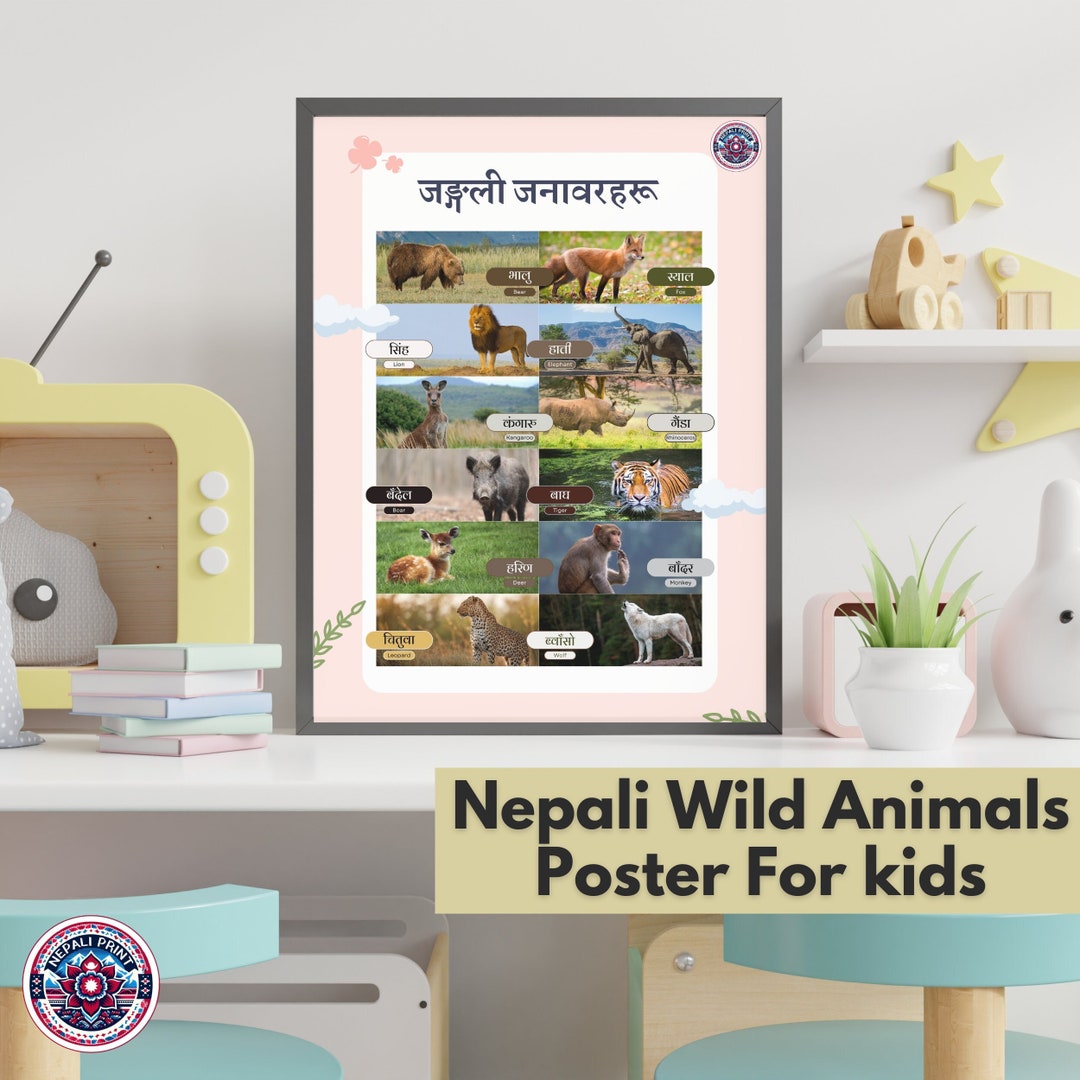 Printable Nepali Wild Animals Poster, Digital Download, Educational ...