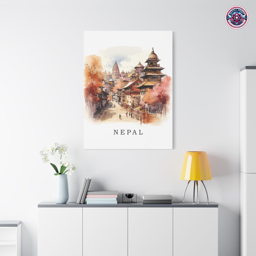 Nepali Heritage Matte Canvas, Kathmandu Streets, Nepal Culture Wall Art ...