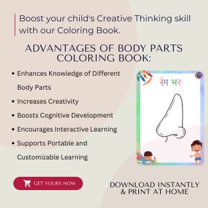 Printable Body Parts Coloring Book, Kids Learning, Coloring Pages for ...