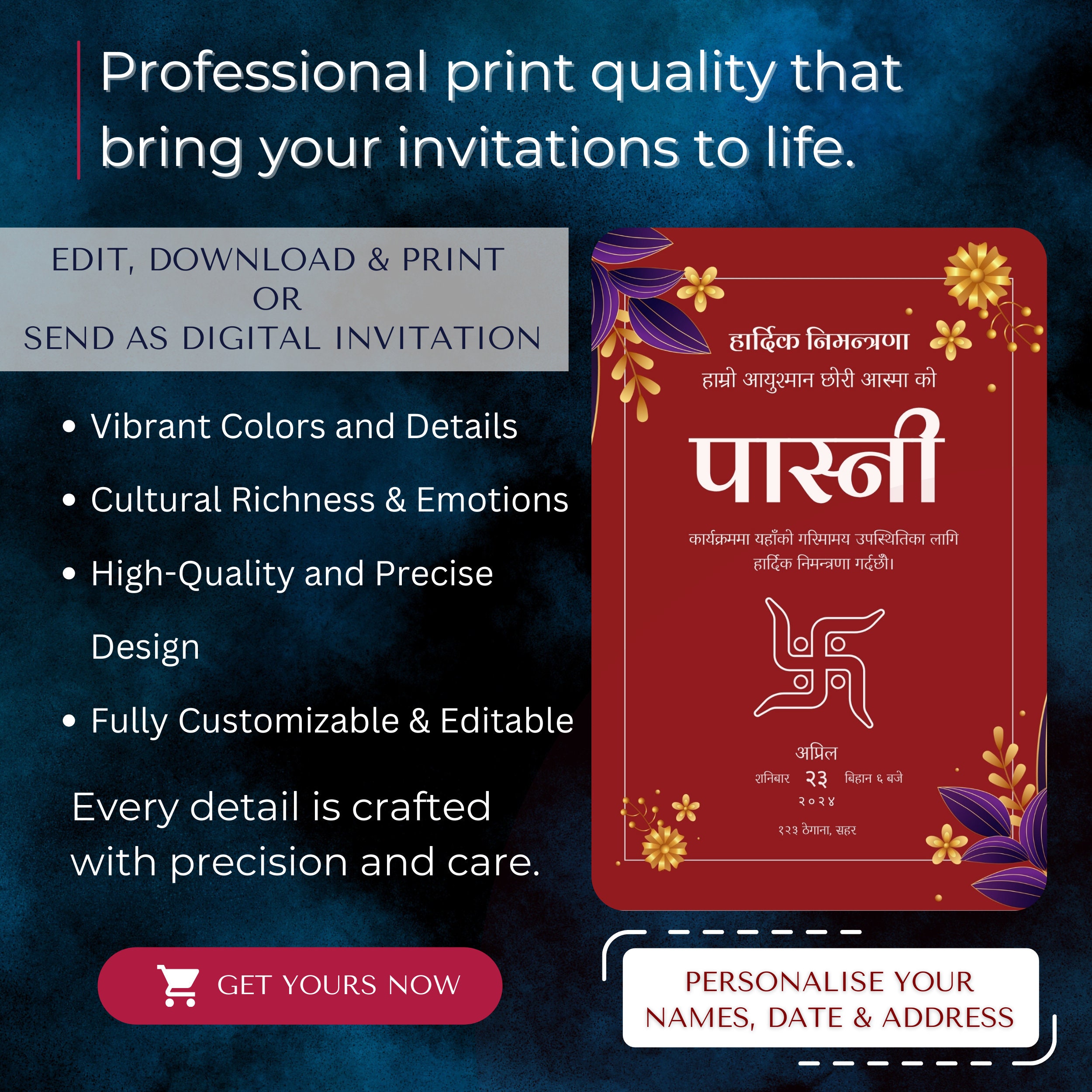 Custom Nepali Pasni Invitation: Traditional Rice Ceremony (digital) - Etsy