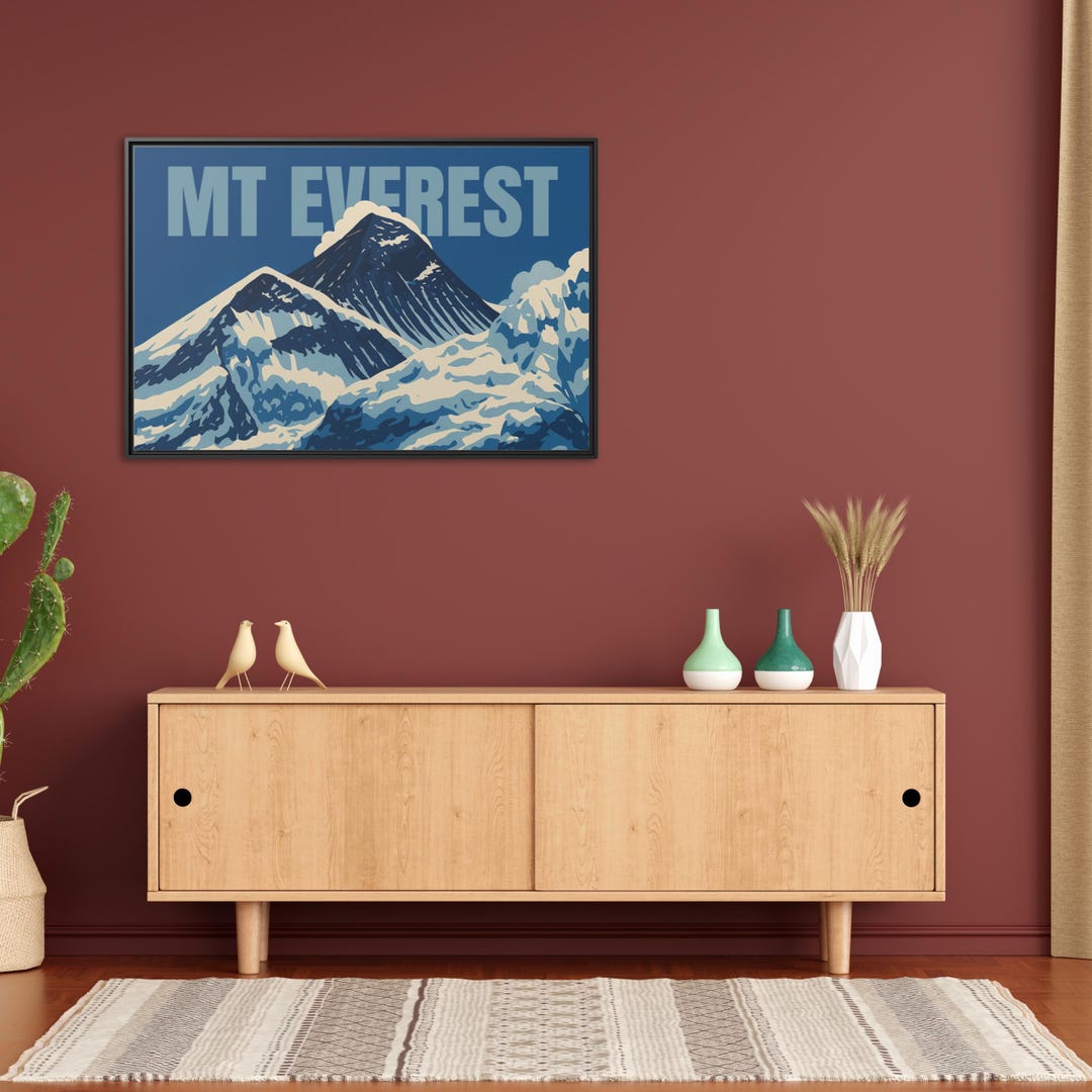 Mount Everest Wall Art, Everest Framed Canvas, Nepal Mountain Canvas ...