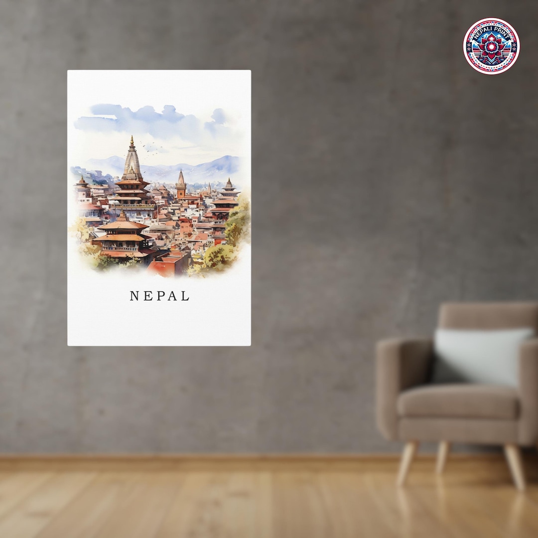 Nepali Heritage Wall Matte Canvas, Nepali Temples, Kathmandu Streets ...