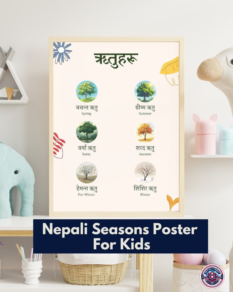 Printable Nepali Seasons Poster, Digital Download, Educational Wall Art ...
