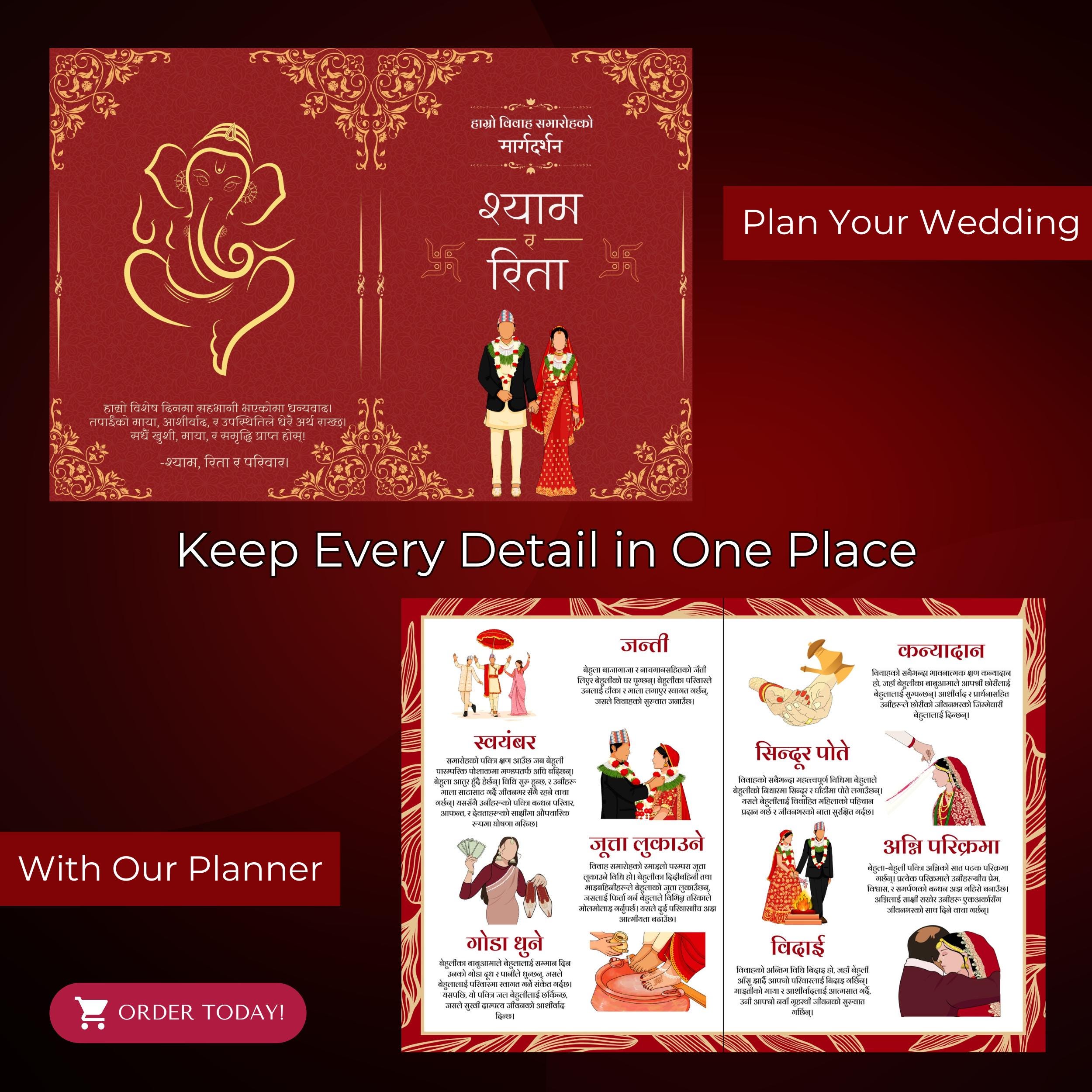 Ethnic Nepali and English Wedding Planner, Nepali Wedding Program ...