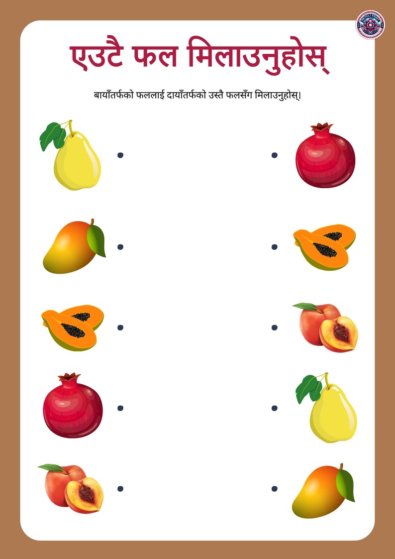 Printable Match the Fruit Activity Digital Download Educational ...