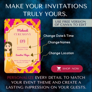 Mehendi Invitation Card, Customizable Digital Video Invitation Card ...