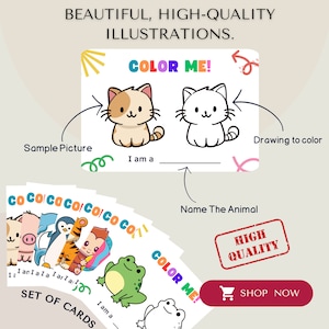 Printable Animal Coloring Book: Kids Learning Activity (digital ...