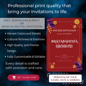 Nepali Bratabandha Invitation Card: Elegant Digital Design - Etsy