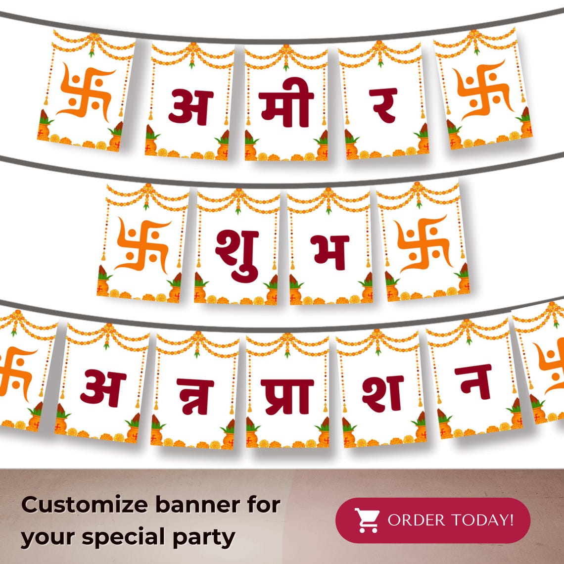 Nepali Annaprashan Banner: Custom Weaning Ceremony Decor (digital ...
