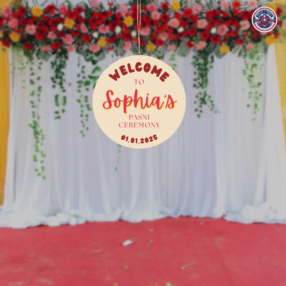 Nepali Girl Pasni Wood Signs, Pasni Welcome Wooden Sign, Rice Feeding ...