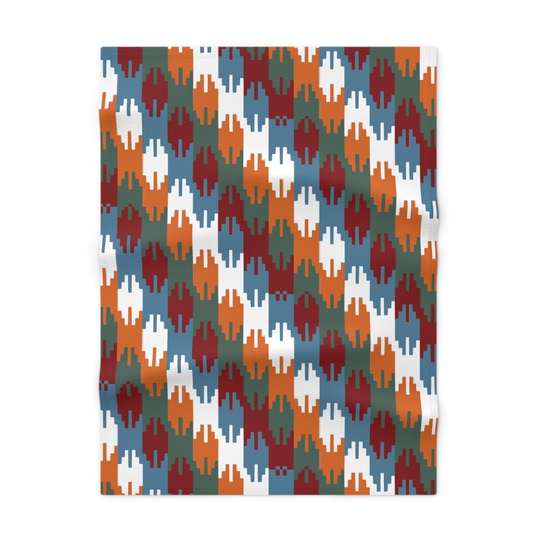 Nepali Dhaka Design Cozy Soft Fleece Baby Blanket, Warm Nursery Decor, Baby Shower Gift, Toddler ...