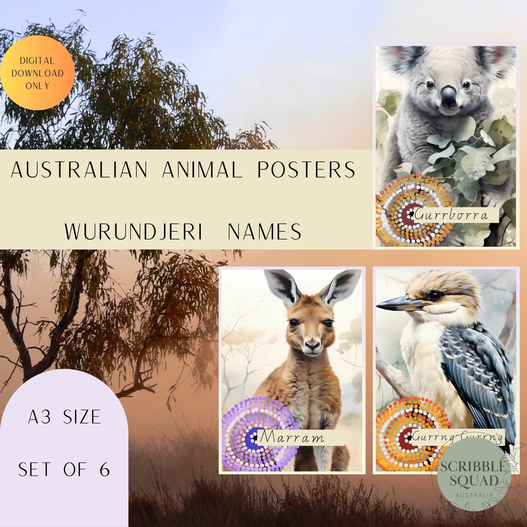 Australian Animal Prints | Aussie Native Animals | Kangaroo | Koala ...