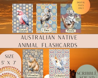 Native Animal Flashcards | Number Cards | Australian Prints ...