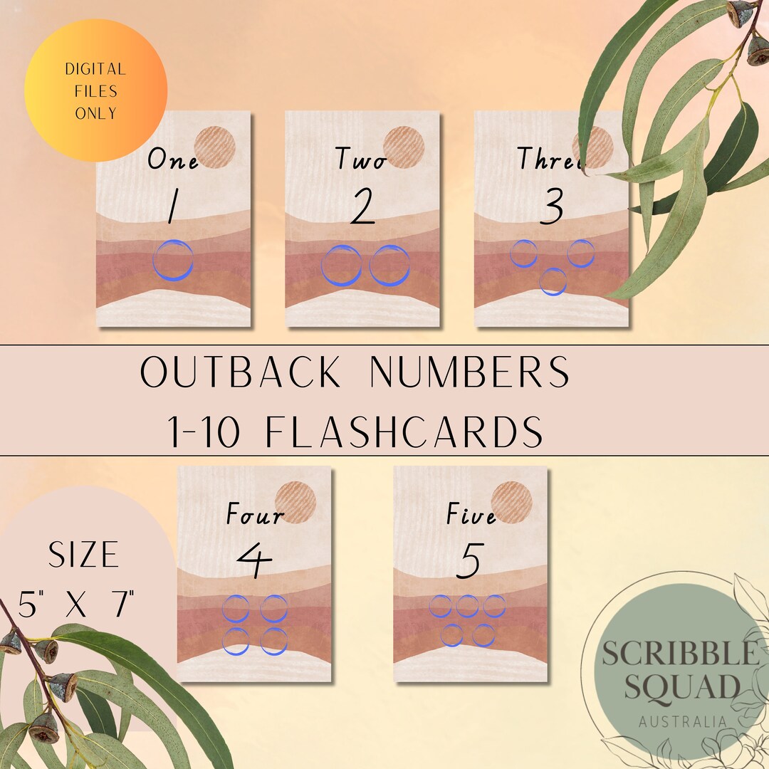 Outback Number Flashcards | Educational | 1-10 Cards | Learning Games ...