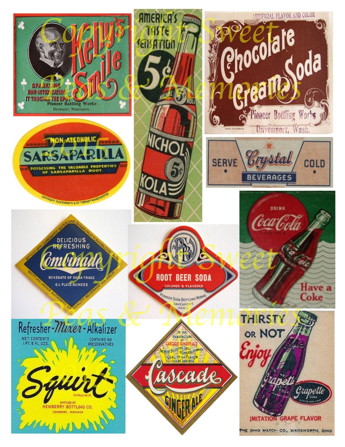 Soda Pop Summer 5 Digital Collage Sheet - Etsy