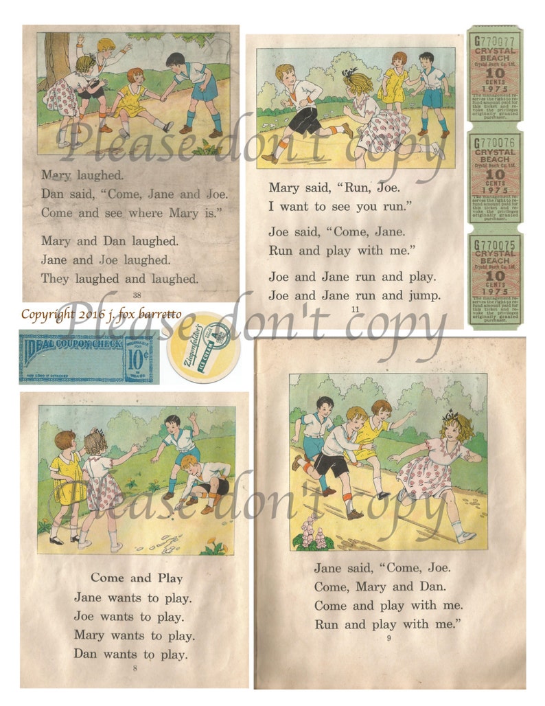 Come and Play Digital Collage Sheet - Etsy