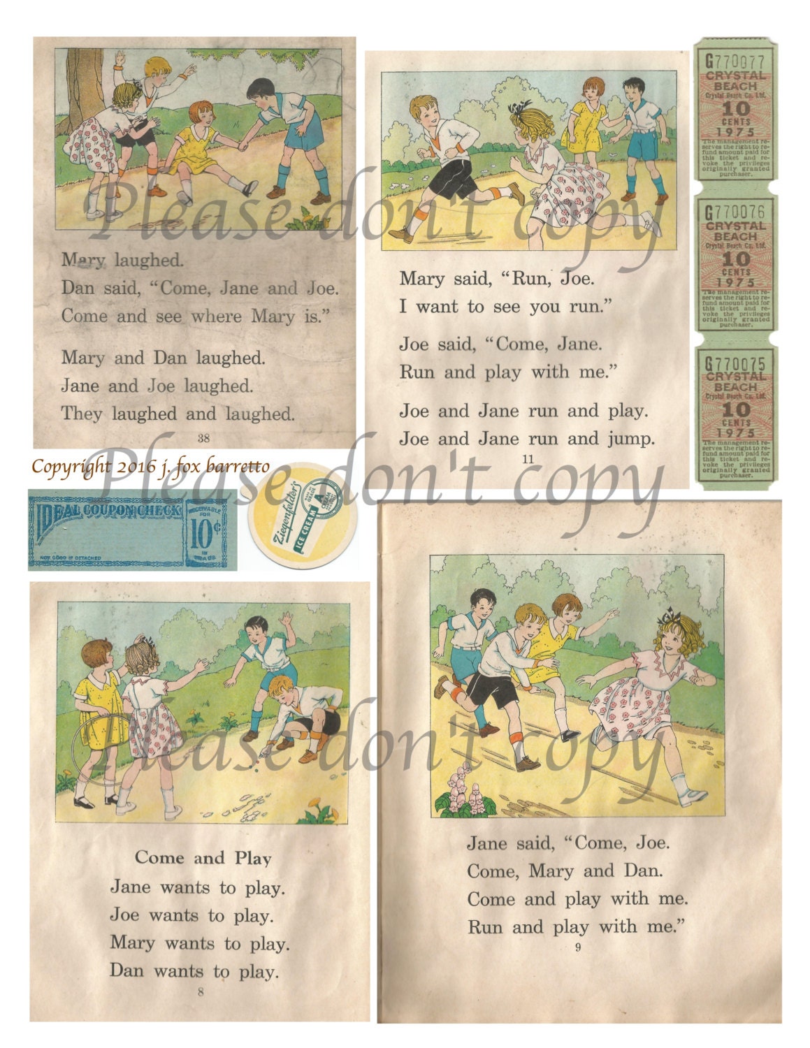 Come and Play Digital Collage Sheet - Etsy