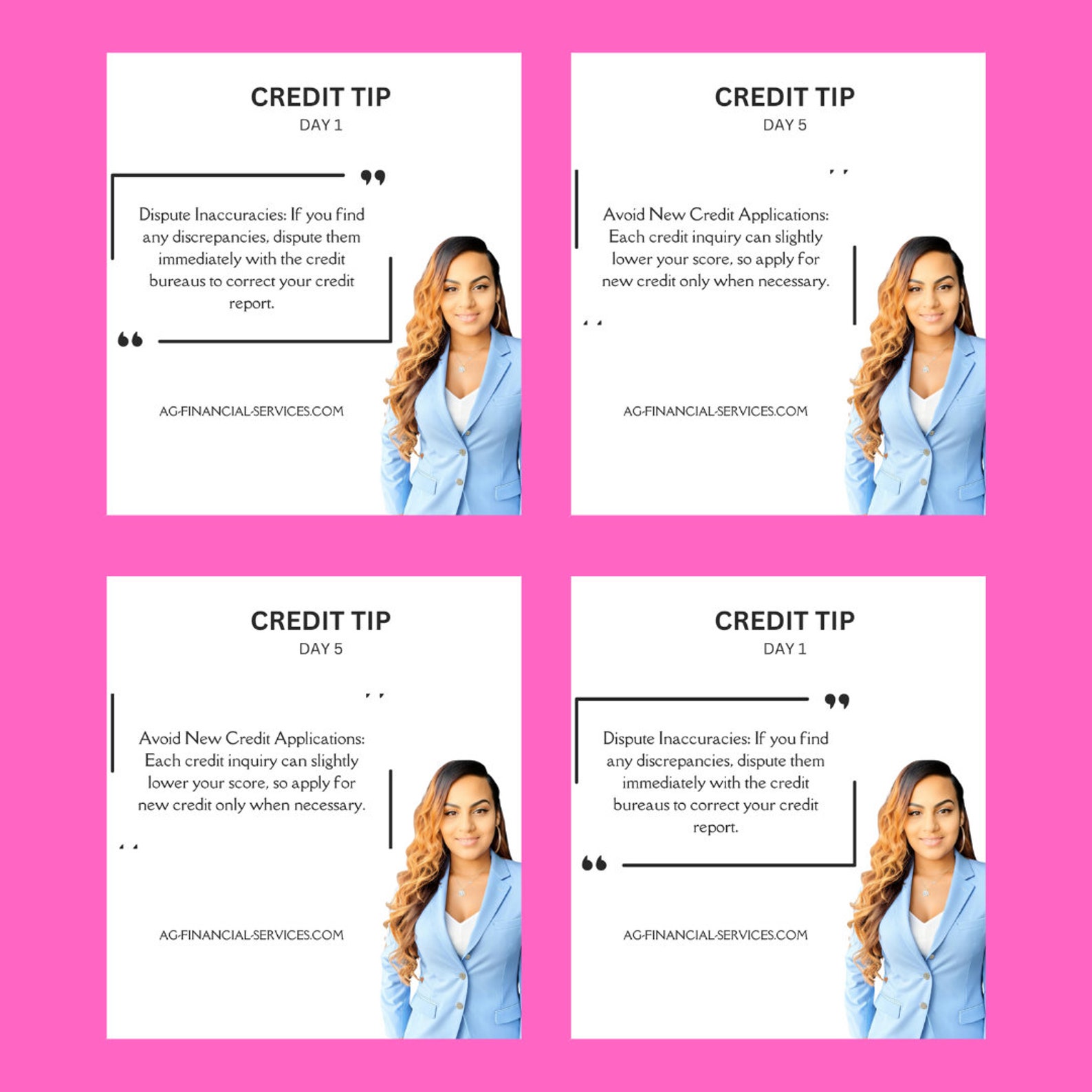 20 Credit Tips or Quotes Bundle Canva Editable Templates - Etsy