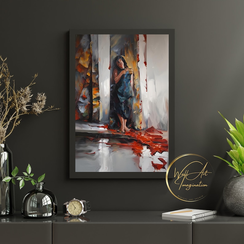 Abstract Horror Woman Portrait, Printable Wall Art Poster Design ...