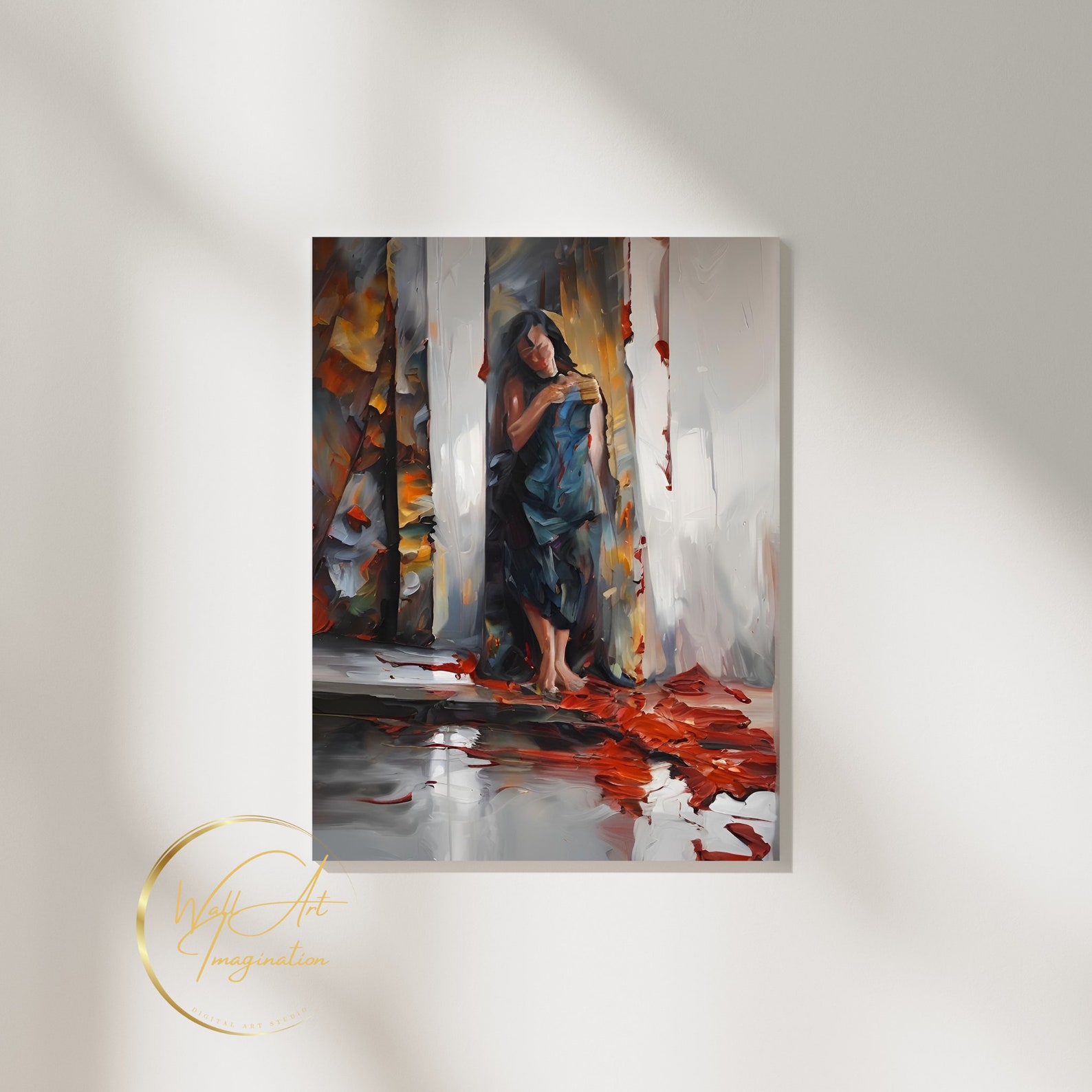 Abstract Horror Woman Portrait, Printable Wall Art Poster Design ...
