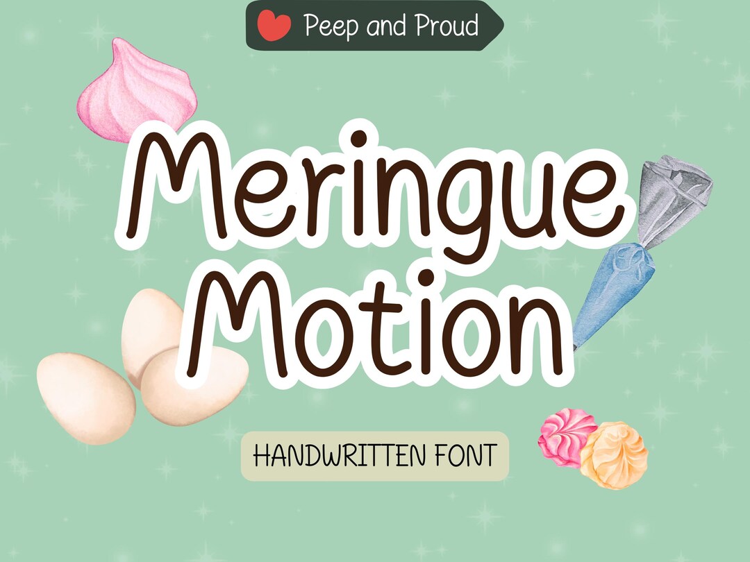 Meringue Motion Handwritten Font (digital Download) - Etsy
