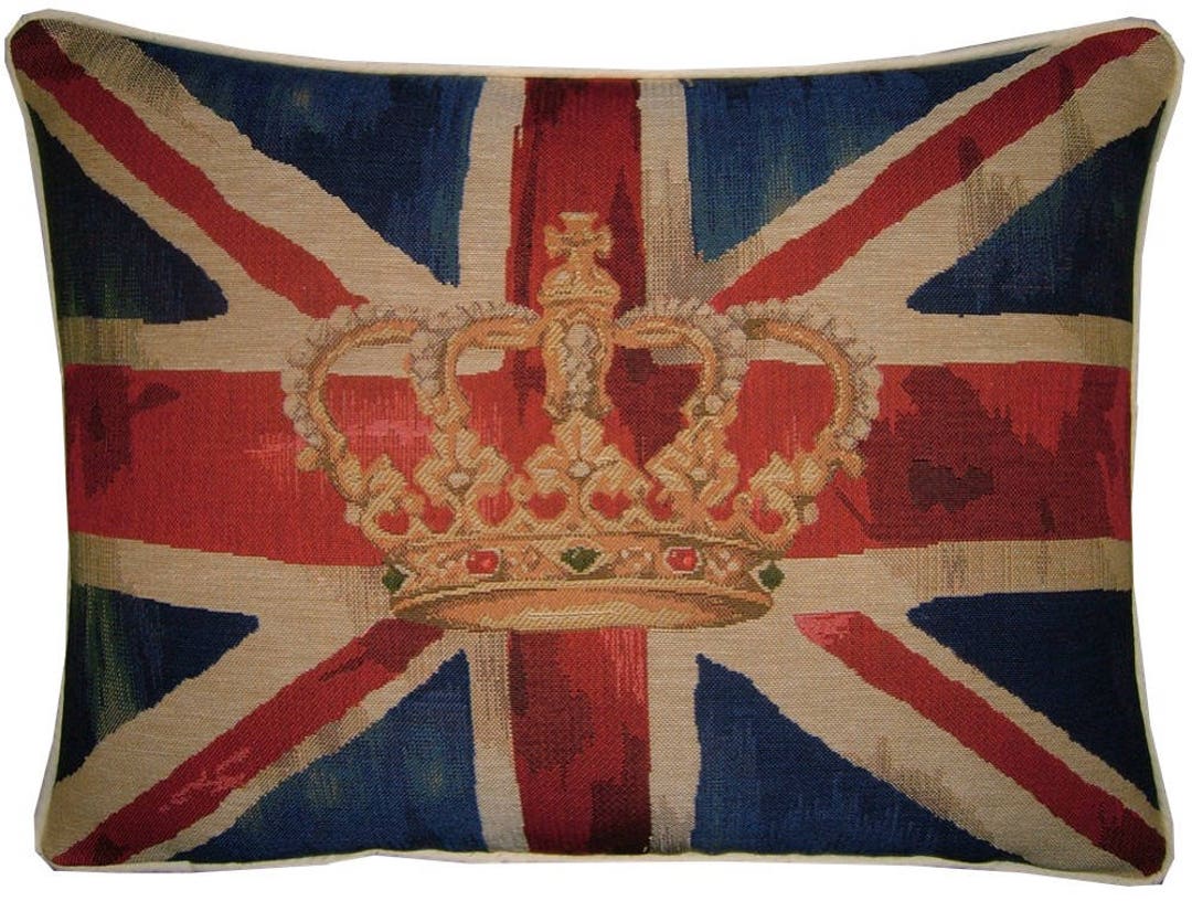 Union Jack Royal Blue Design 1 Oblong Tapestry Cushion Cover - Etsy