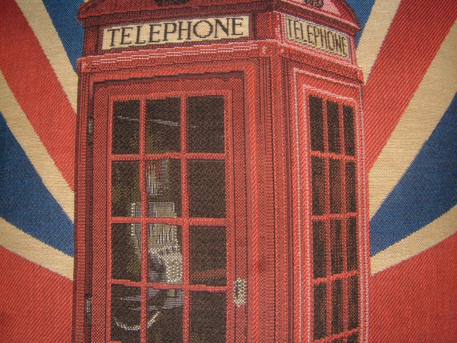 Union Jack Red Telephone Box Woven Tapestry Cushion Cover Sham - Etsy