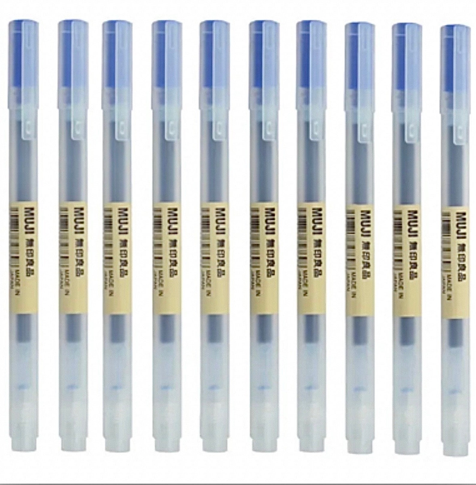 Muji 10 Pack 0.5MM Gel Ink Ball Point Pen BLUE - Etsy