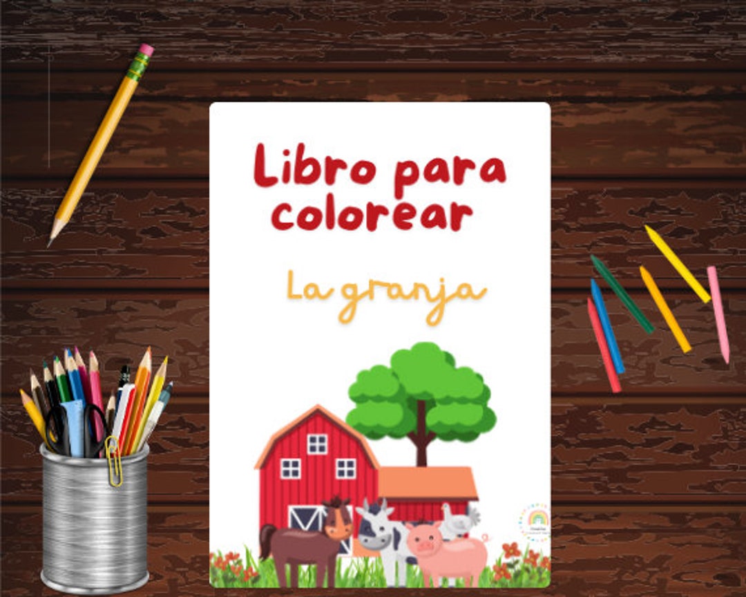 Spanish Farm Coloring Book - Libro Para Colorear - La Granja 28 Pages ...