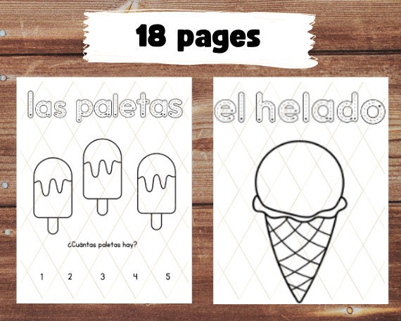 Spanish Summer Coloring Book- Libro Para Colorear El Verano 18 Pages - Etsy