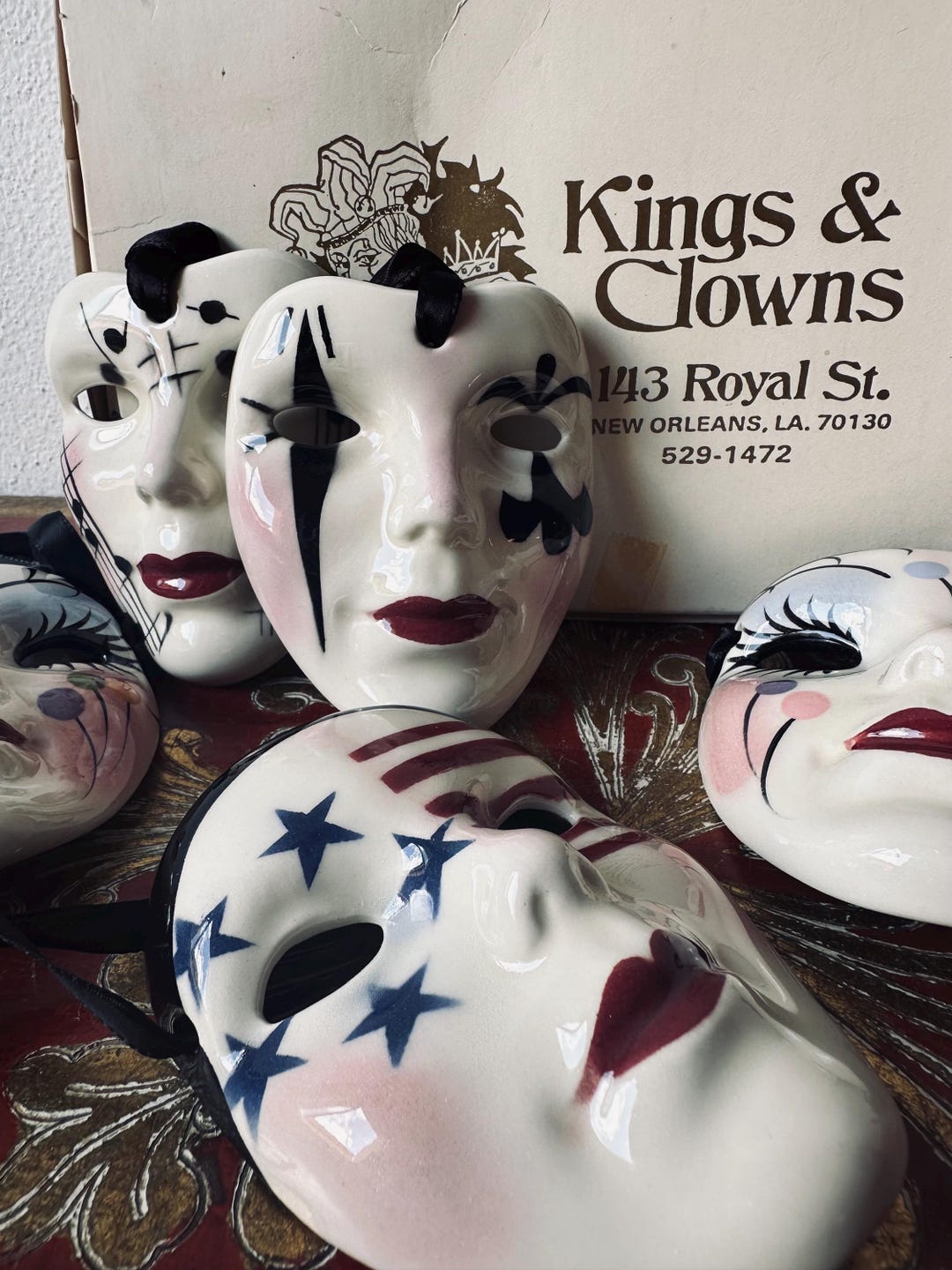 Set of 70's New Orleans Porcelain Masks - Etsy