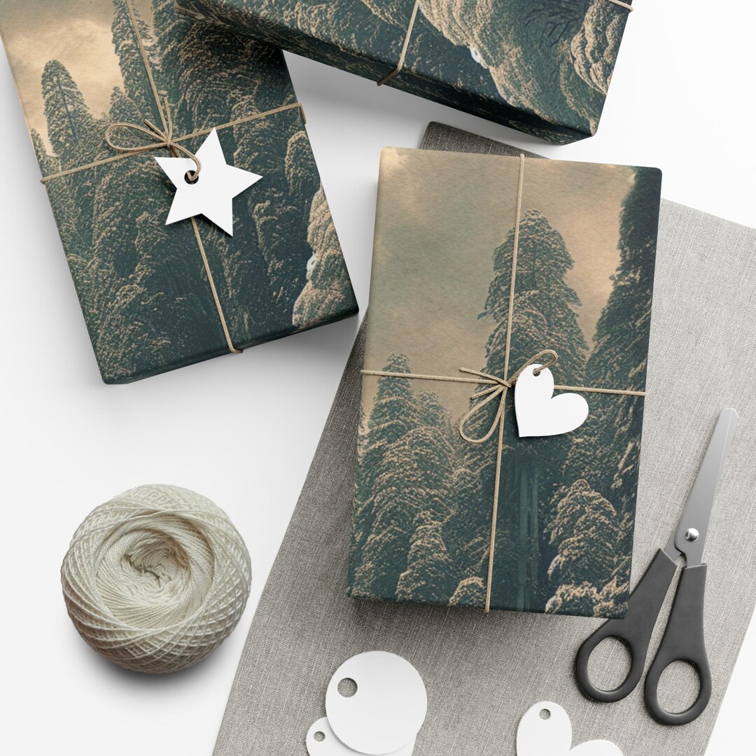 Beautiful Winter Forest Gift Wrap Papers, Eco-friendly Wrapping Paper ...
