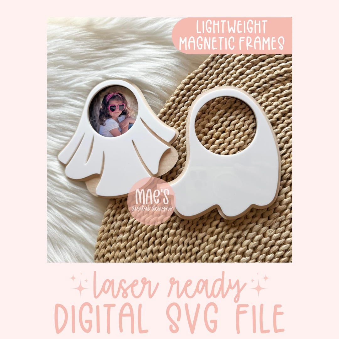 SVG Ghost Photo Frame, Halloween Photo Frame Laser File, Cute Halloween ...