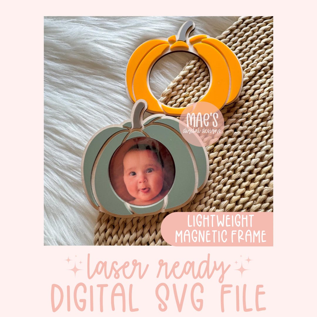 SVG Pumpkin Photo Frame, Halloween Photo Frame Laser File, Cute ...