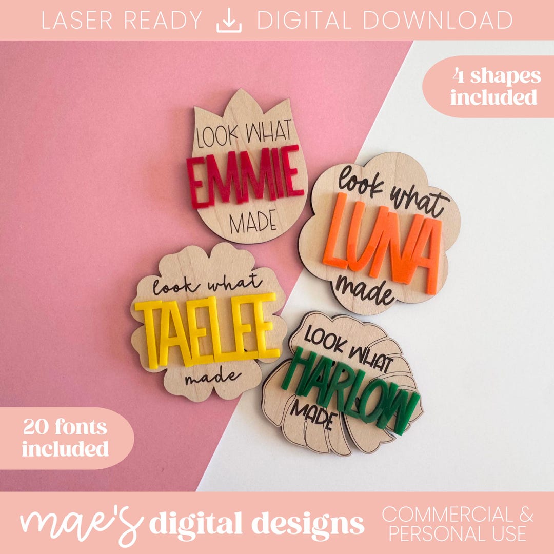 Look What I Made Flower SVG Bundle, Look What I Made Laser File, Child ...